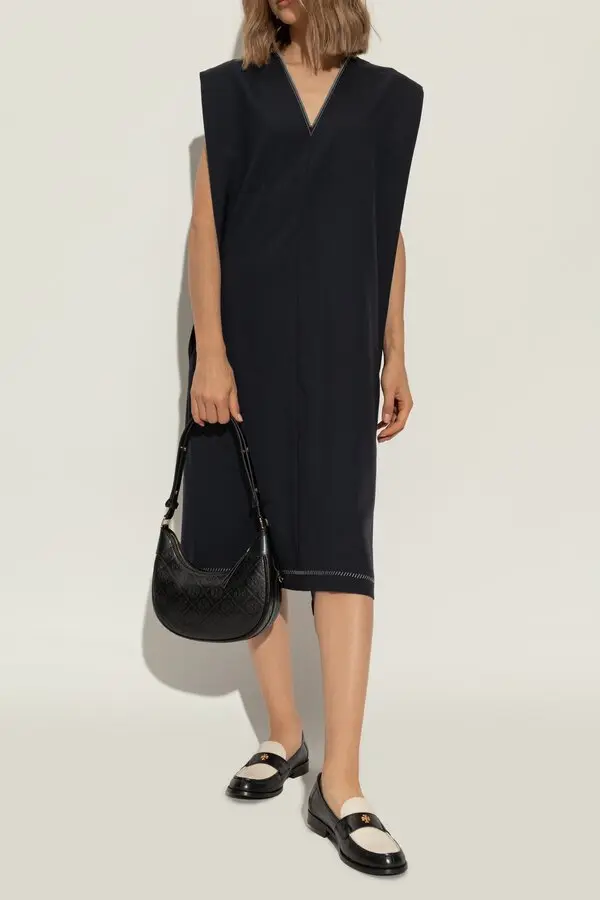 Tory Burch Two-tone Logo Loafers - Black