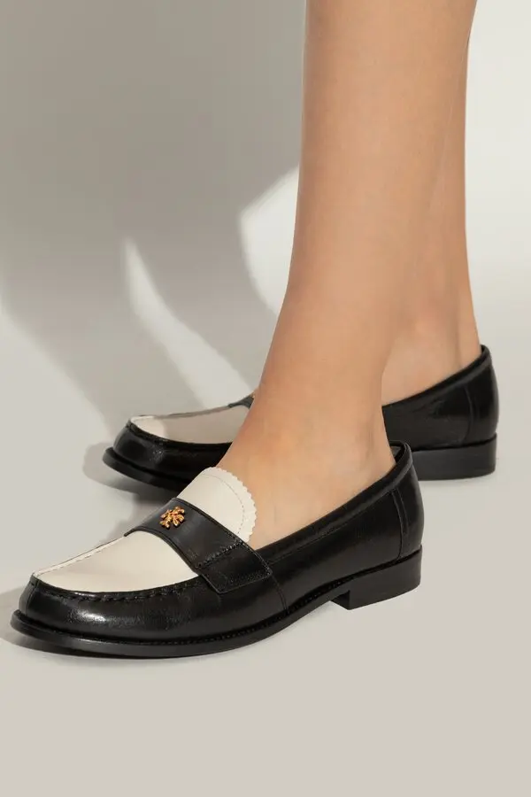 Tory Burch Two-tone Logo Loafers - Black
