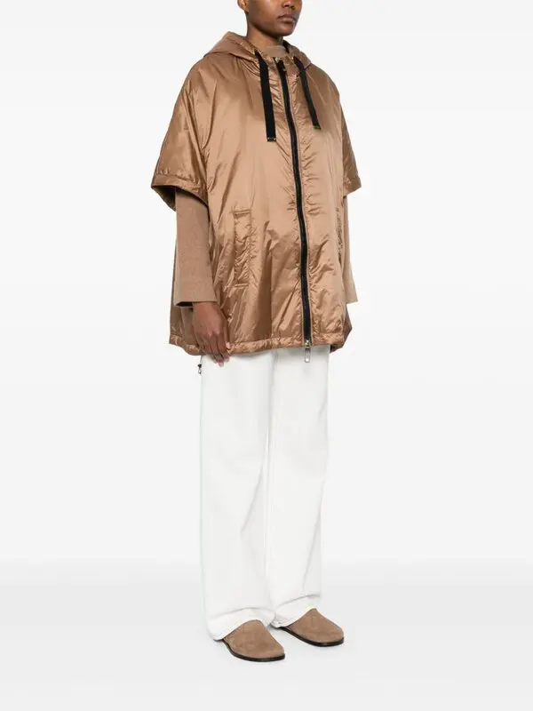 Max Mara Greenci Zip-up Padded Cape - Brown