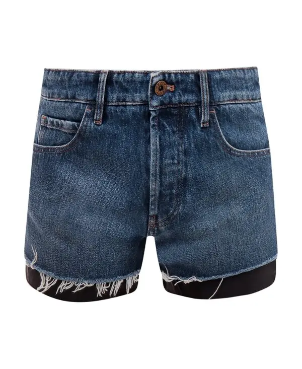 Miu Miu Logo Denim Shorts