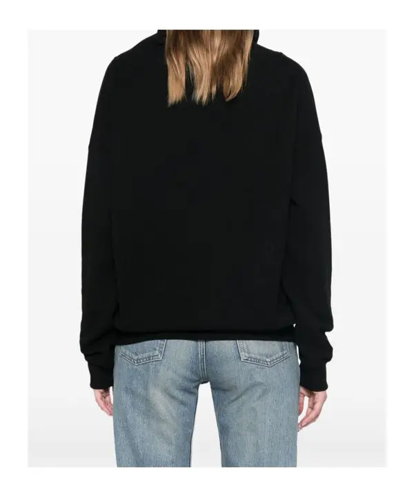 Saint Laurent V-neck Drop Shoulder Hoodie