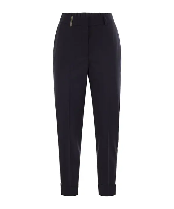 Peserico High-waist Slim-fit Pants - Black