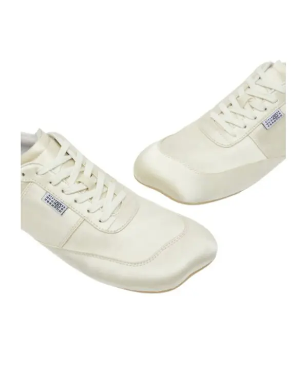 MAISON MARGIELA Logo Patch Lace-up Sneakers - Silver