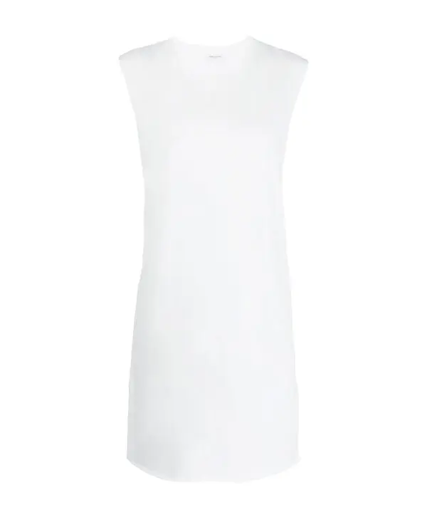 Saint Laurent Sleeveless Round Neck Dress - White