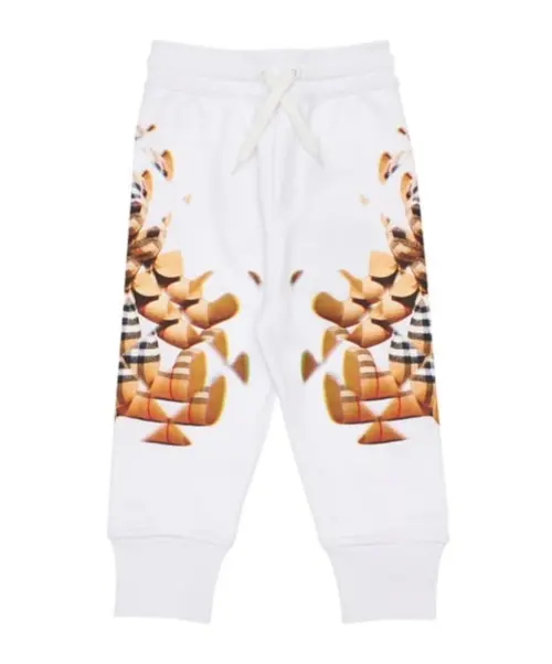 Burberry Printed Cotton Sweatpants - White
