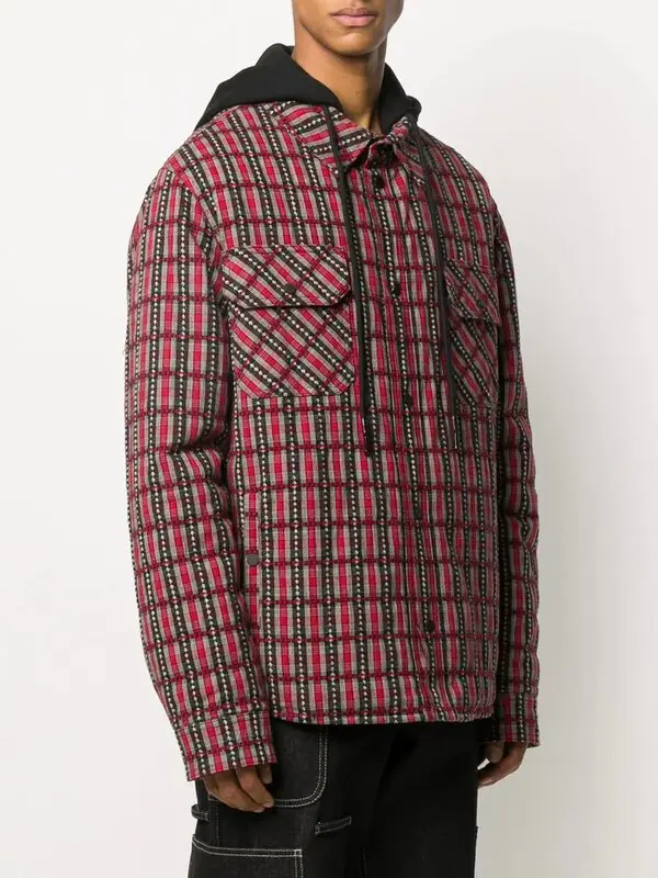 Off-White Checked Hooded Jacket