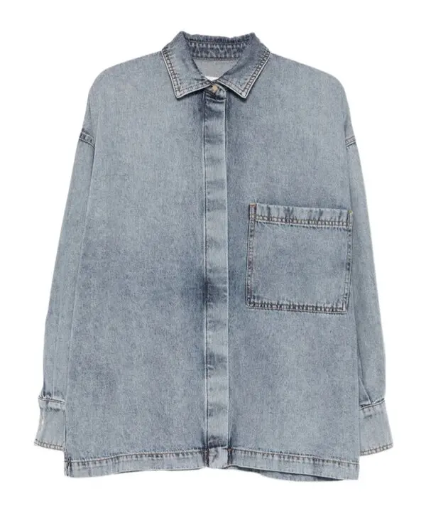 DARKPARK Jenny Denim Boxy Shirt - Gray