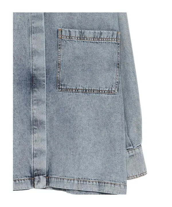 DARKPARK Jenny Denim Boxy Shirt - Gray