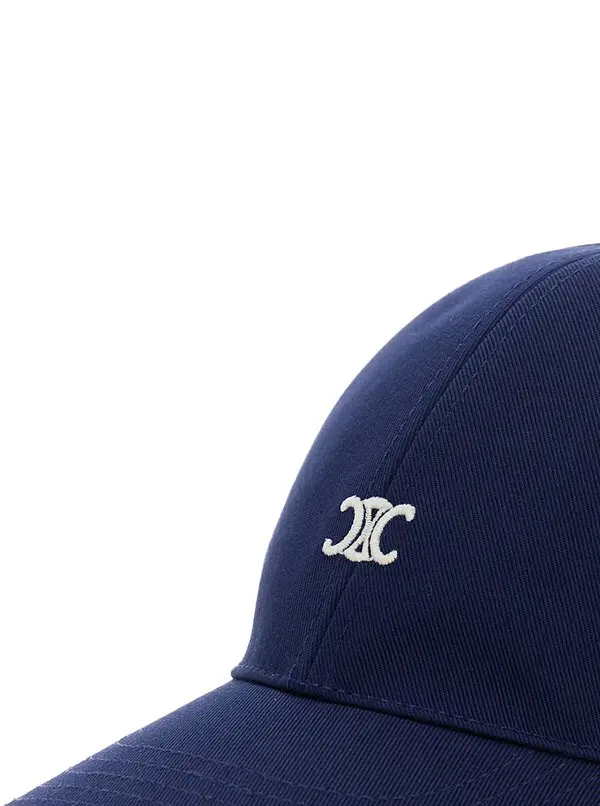 Celine Triomphe Baseball Cap In Washed Cotton Gabardine