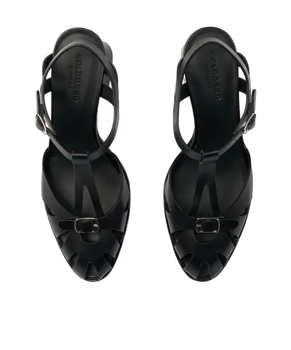 SCAROSSO Giulia Fisherman Sandals - Black