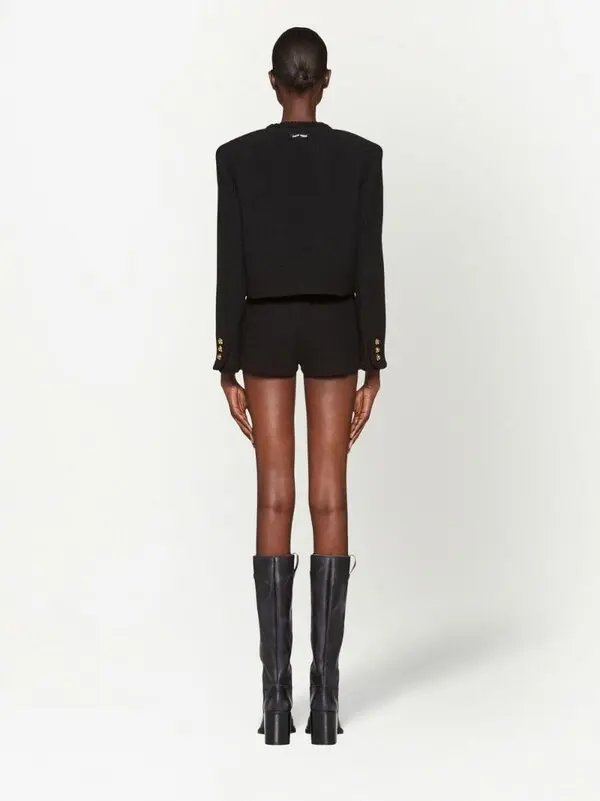 Miu Miu Bouclé Shorts With Button Detail