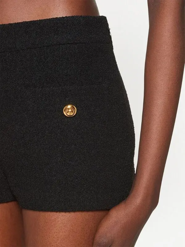 Miu Miu Bouclé Shorts With Button Detail