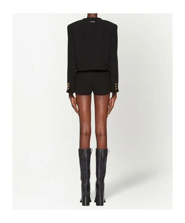 Miu Miu Bouclé Shorts With Button Detail