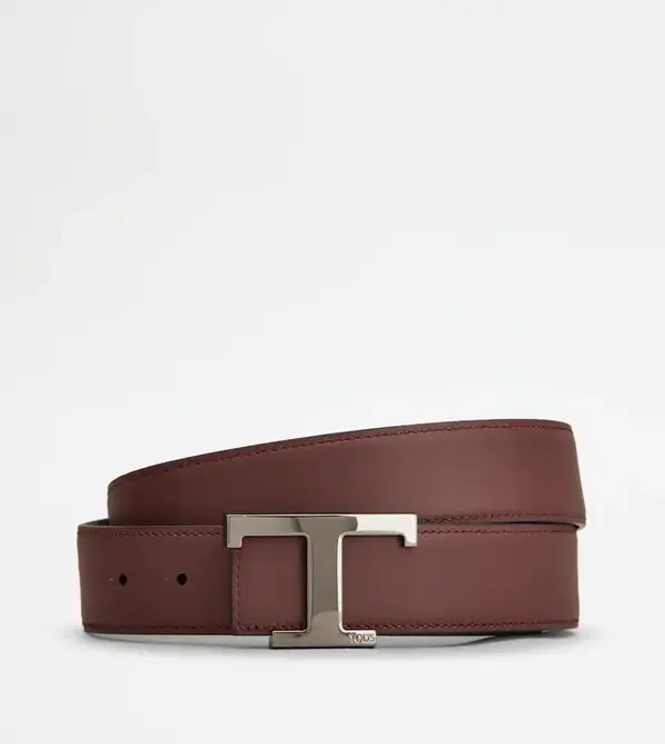 TOD'S Reversible Logo Plaque Buckle Belt - Black