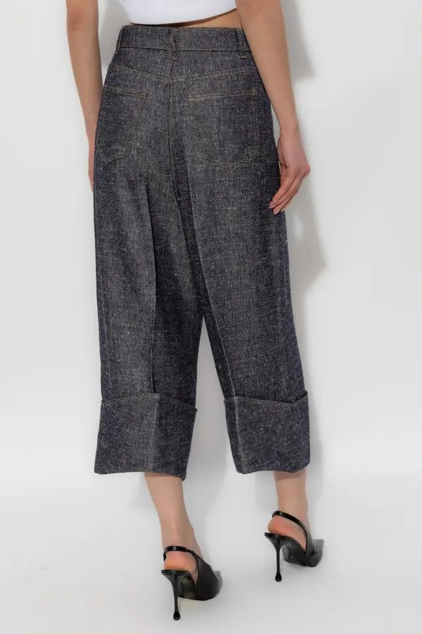 Givenchy Pleat Detailed Cropped Jeans