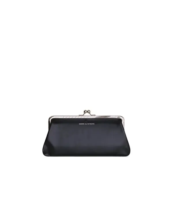 Comme Des Garçons Comme Des Garons Wallet Logo-printed Kiss-clasp Purse - Black