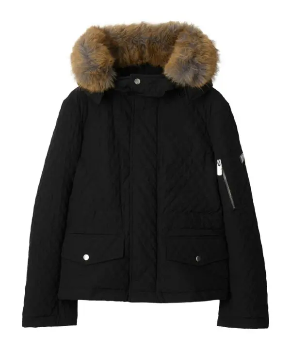 Burberry Quilted Cotton-blend Jacket With Drawstring Hood