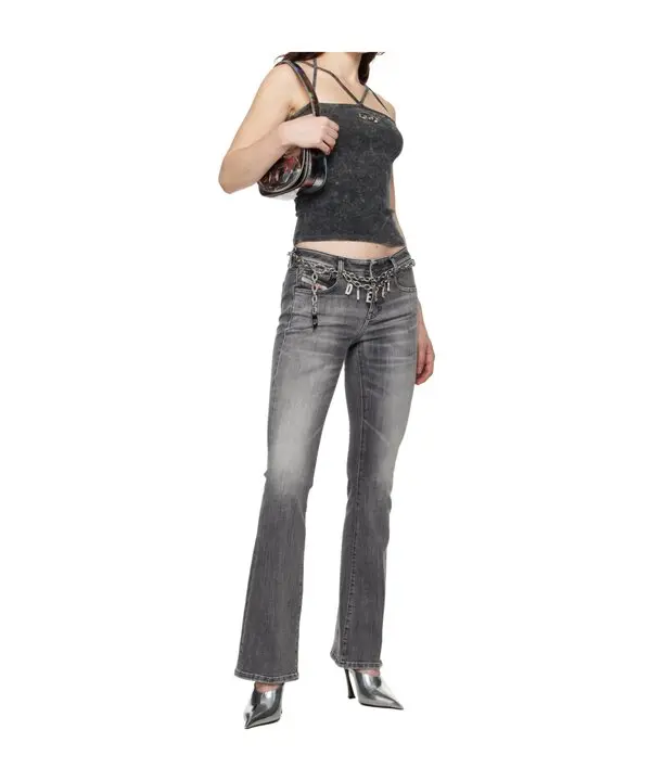 DIESEL® T-maryn Ribbed Tank Top With Hollow Detail And Tie Closure