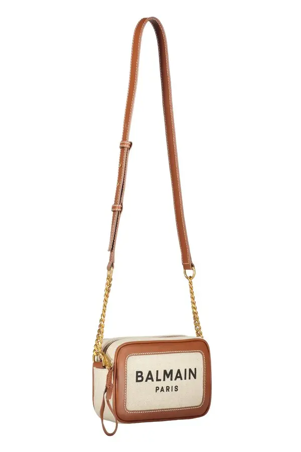 Balmain B-army 18 Zipped Camera Bag - Brown