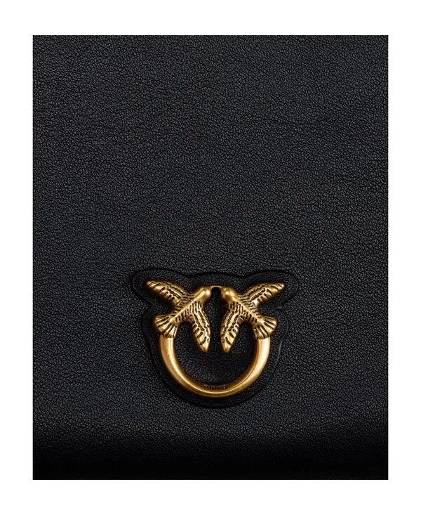 Pinko Logo Plaque Chain-linked Clutch Bag - Brown