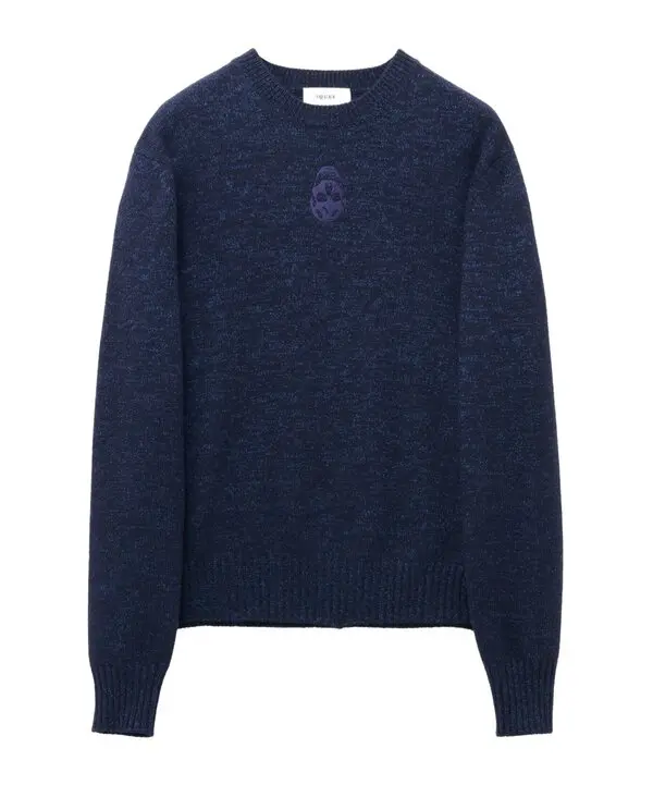 Alexander McQueen Skull Embroidered Crewneck Jumper - Indigo