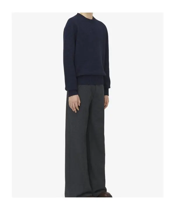 Alexander McQueen Skull Embroidered Crewneck Jumper - Indigo
