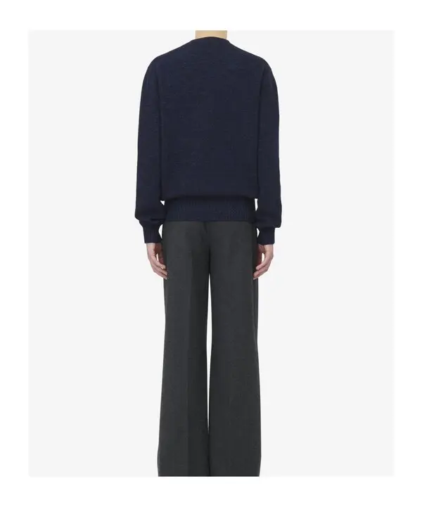 Alexander McQueen Skull Embroidered Crewneck Jumper - Indigo