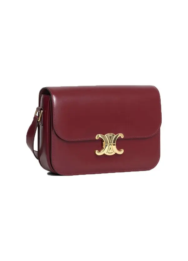 Celine Classique Triomphe Bag In Shiny Calfskin - Red