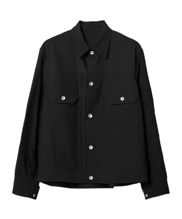 Sacai High Neck Button-up Jacket - Black