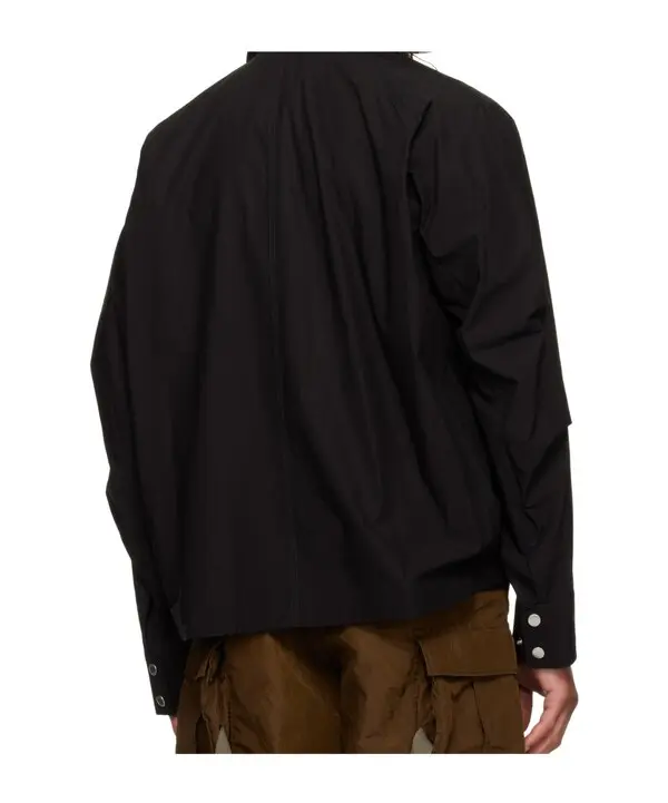 Sacai High Neck Button-up Jacket - Black