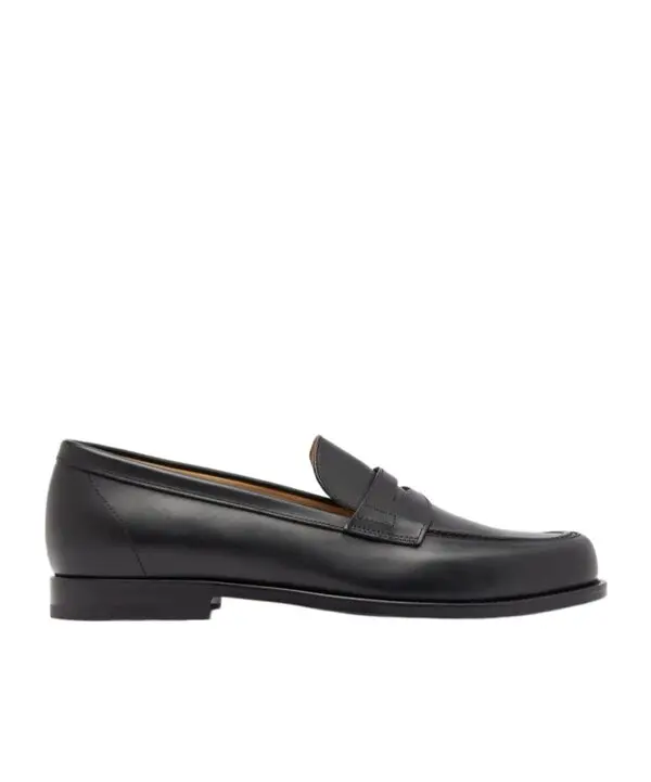 SCAROSSO Austin Round Toe Loafers - Black