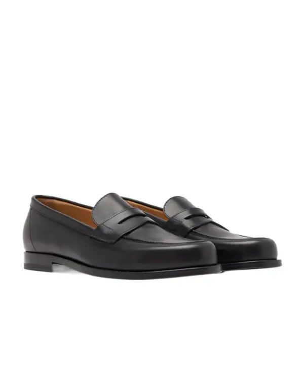 SCAROSSO Austin Round Toe Loafers - Black