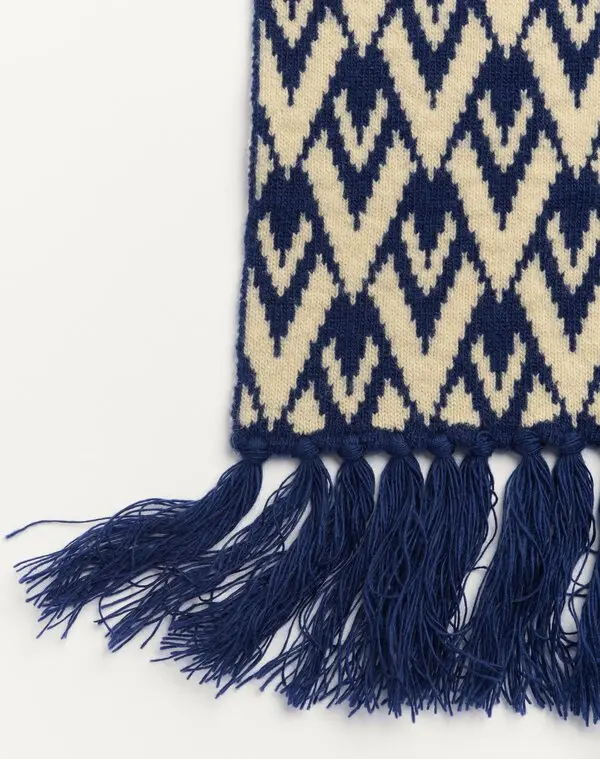 Valentino Garavani Toute La V Fringed Edge Scarf - Nude