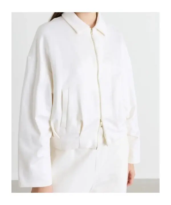 Max Mara Collared Zip-up Jacket - White