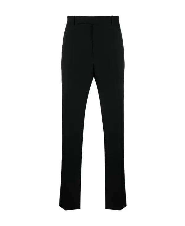 Saint Laurent Button Detailed Straight Leg Trousers - Black