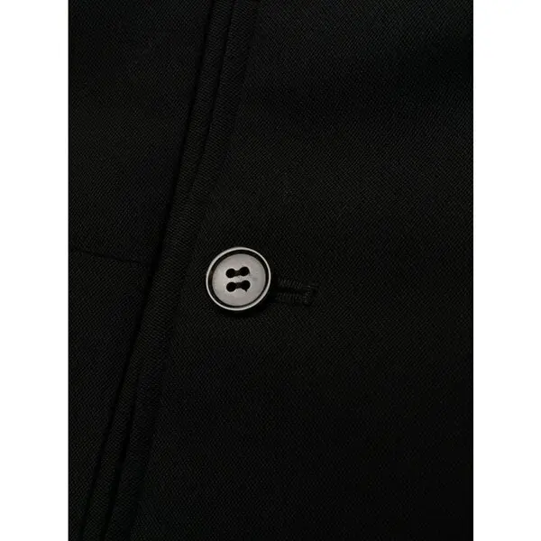 Saint Laurent Button Detailed Straight Leg Trousers - Black