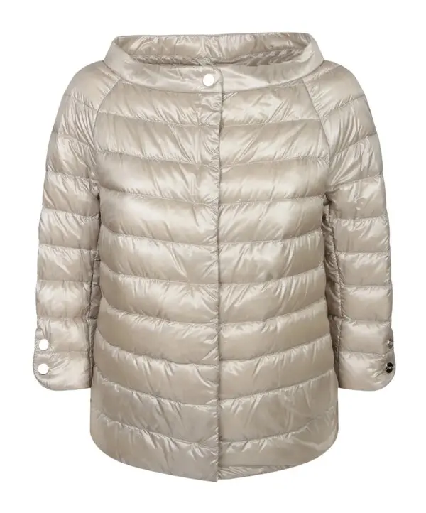 Herno Collarless Quilted Jacket - Nude