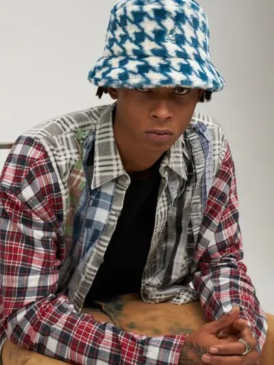 KANGOL Logo Fisherman Hat - Blue