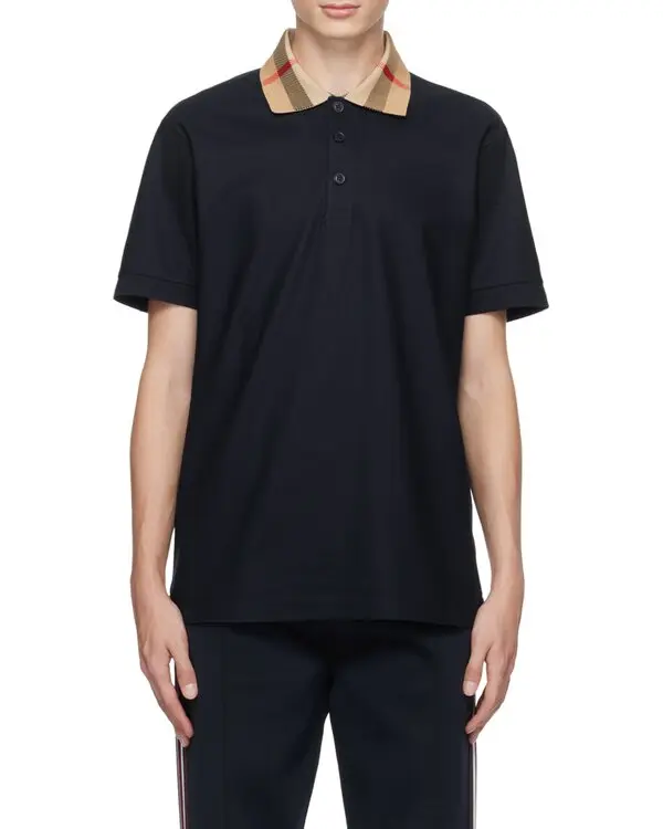 Burberry Short-sleeved Straight Hem Polo Shirt - Black