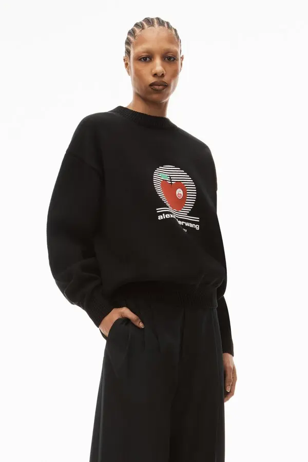Alexander Wang Logo Printed Crewneck Jumper