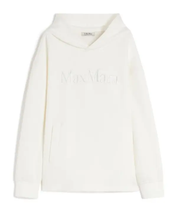 Max Mara Logo Embroidered Hoodie - White