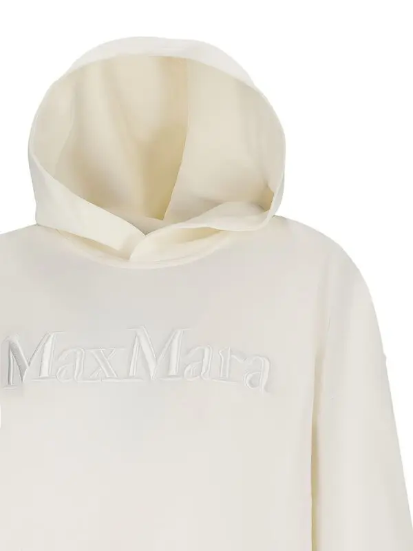 Max Mara Oversized Embroidered Logo Hoodie - White