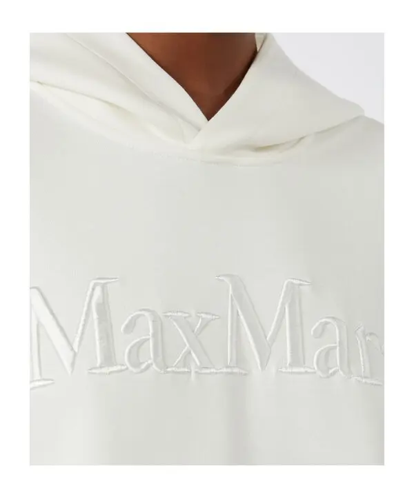 Max Mara Oversized Embroidered Logo Hoodie - White
