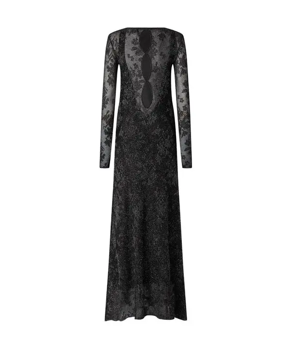 Pinko Openwork Long-sleeve Maxi Dress