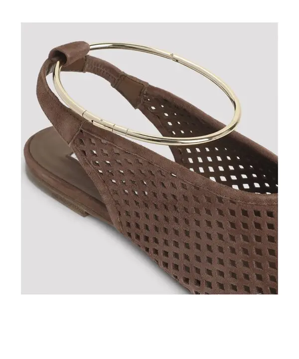 JIL SANDER Slingback Sandals With Gold Ring Detail