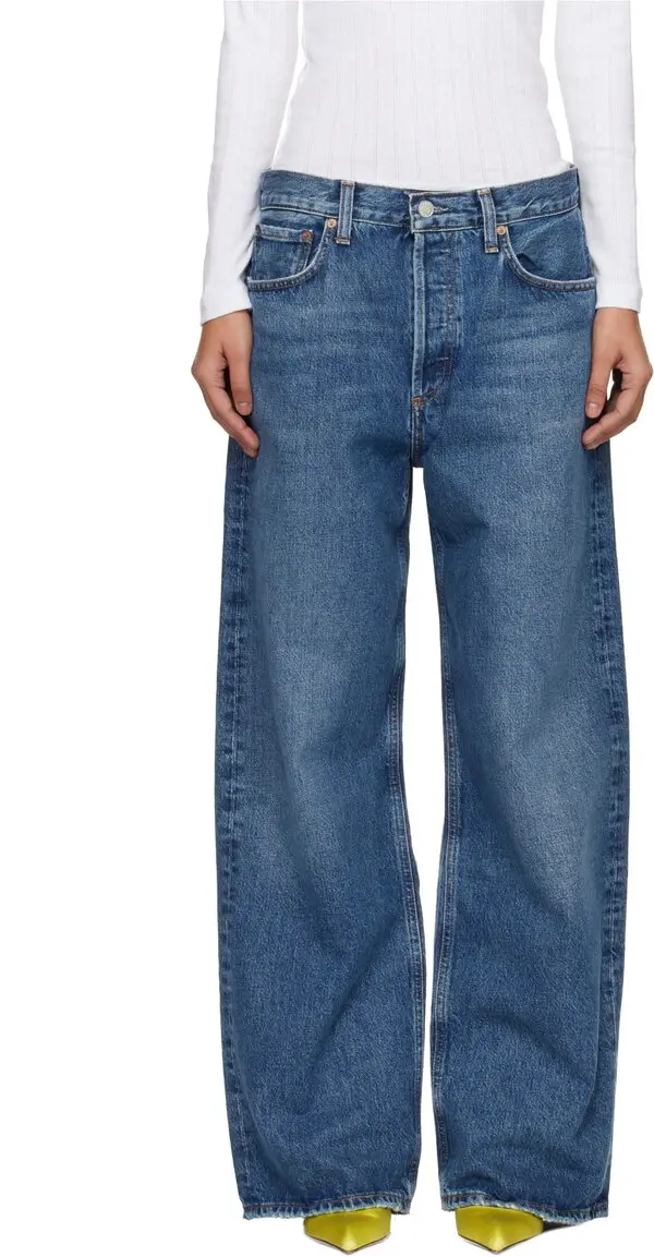 AGOLDE Low Slung Wide-leg Jeans - Blue