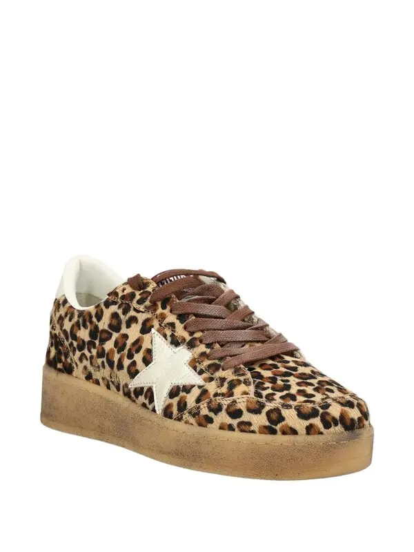 GOLDEN GOOSE Ballstar Leopard Print Sneakers - Brown