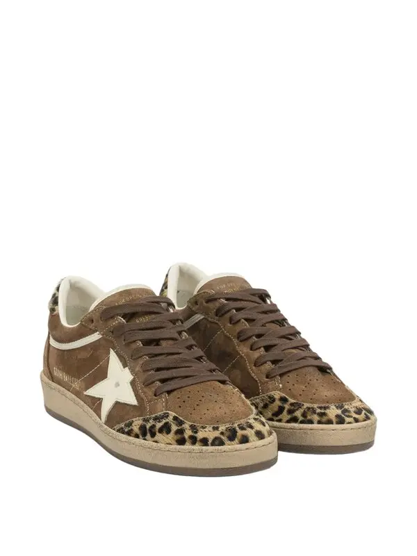 GOLDEN GOOSE Ballstar Leopard Print Sneakers - Brown