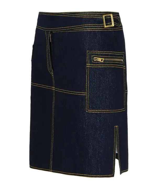 Etro Contrast-stitched Denim Mini Skirt - Black
