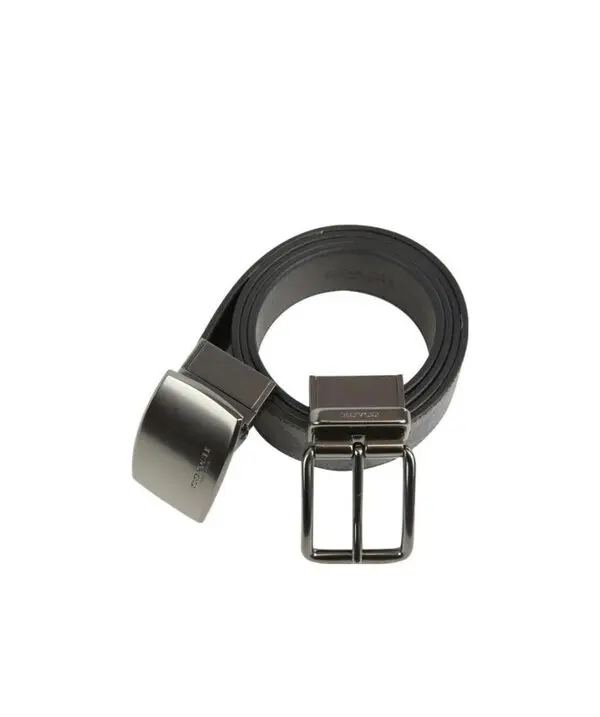 COACH Embossed Logo Reversible Leather Belt - Black